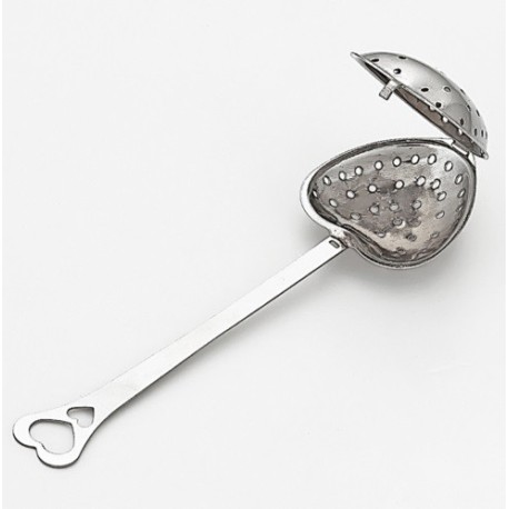 Pince à thé en forme de coeur, en inox.