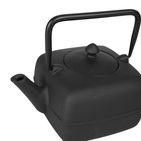 Théière traditionnelle en fonte, avec filtre en inox.